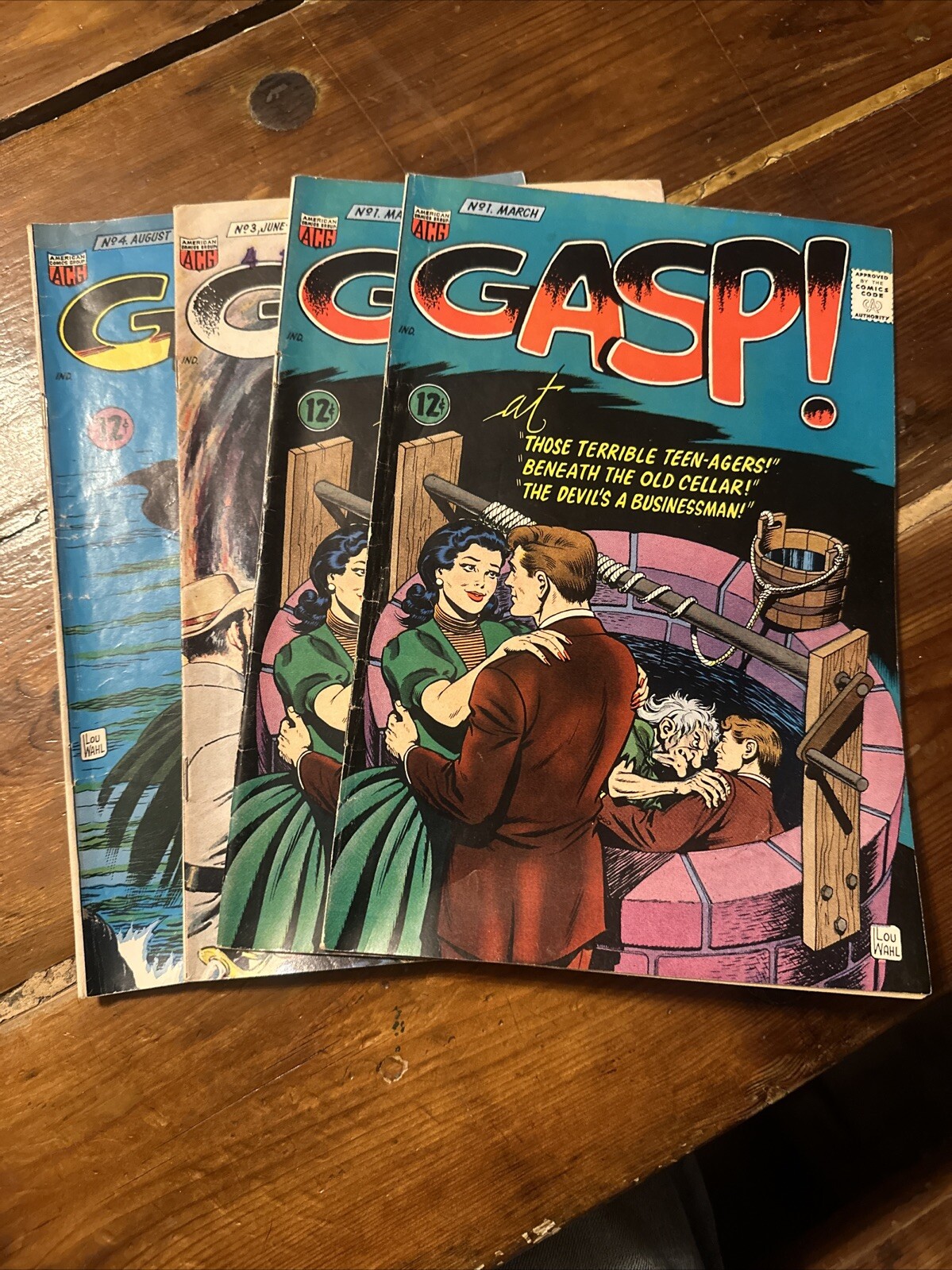 GASP! 1967 ACG HORROR/MYSTERY TITLE Comics 1 3 4 SET MANY STORIES 2 ...