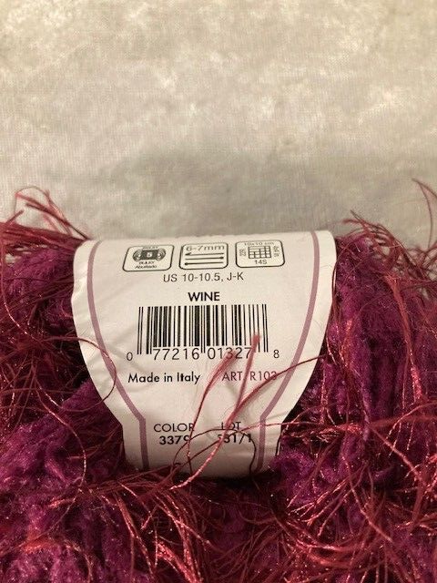 Moda Dea Prima Eyelash Yarn Color-3379 Wine 1.76 oz 82 yards Made Italy ...