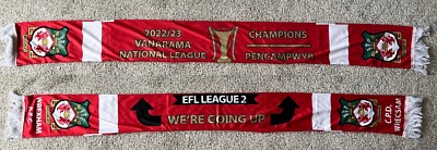 Wrexham AFC 2022/23 Champions / Promotion Soccer Scarf | eBay