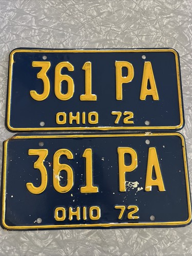 Vintage Pair of Ohio License Plates 361 PA 1972 | eBay