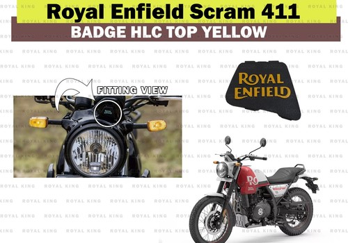 Royal Enfield Scram 411 "Yellow HLC Top Badge" Gold Color | eBay Australia