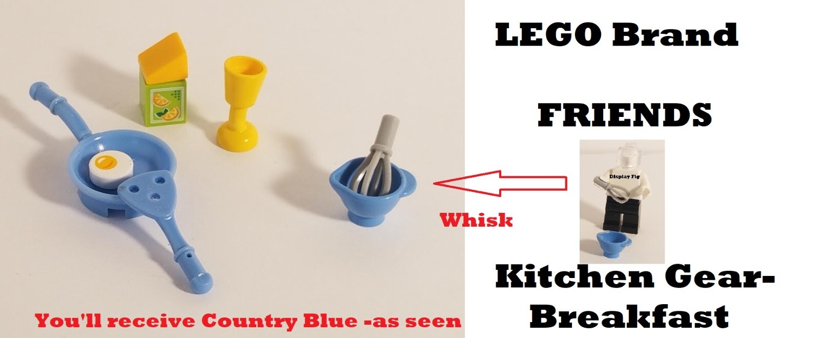 LEGO Kitchen Fry Pan Egg Spatula OJ Glass FOOD Mixer Whisk Bowl Country ...
