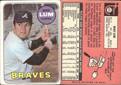 1969 Topps Baseball Card #514 Mike Lum Atlanta Braves | eBay