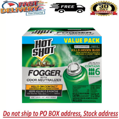 6 Can Fogger Bomb Insect Killer Bug Flies Roach Spider Indoor Bed Kill ...