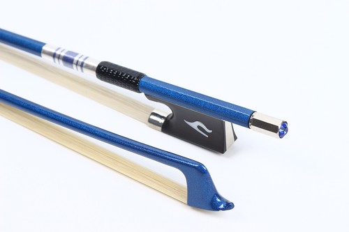 4/4 Violin Bow Blue Carbon FIber Ebony Frog Bows Hair Bowhead Blossom ...