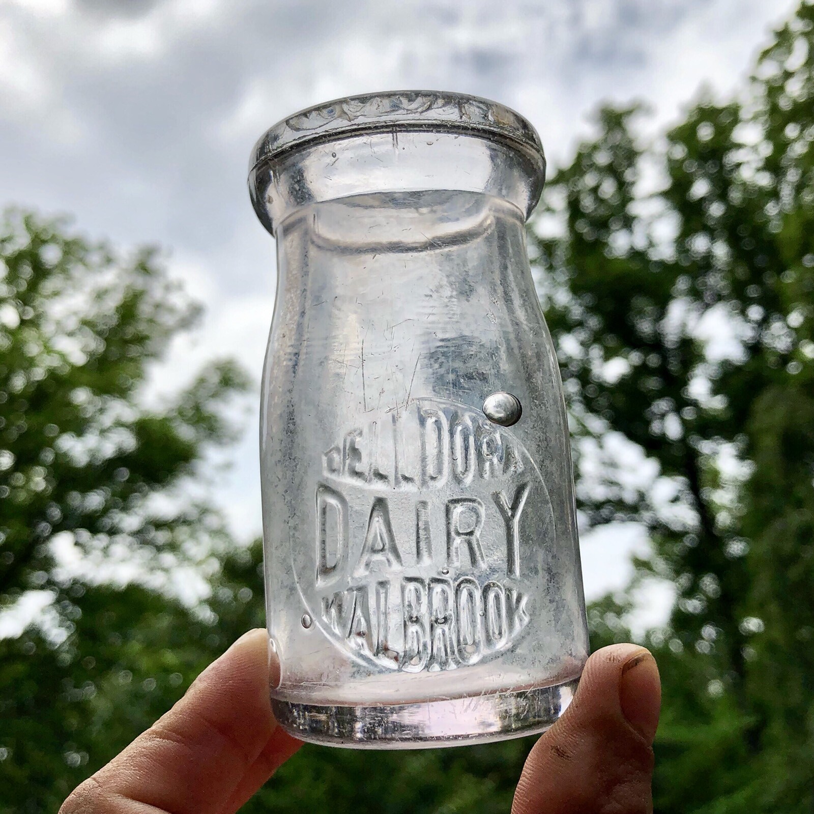 1/4 Pt Gill Milk Bottle Delldora Dairy Walbrook MD Baltimore Maryland ...