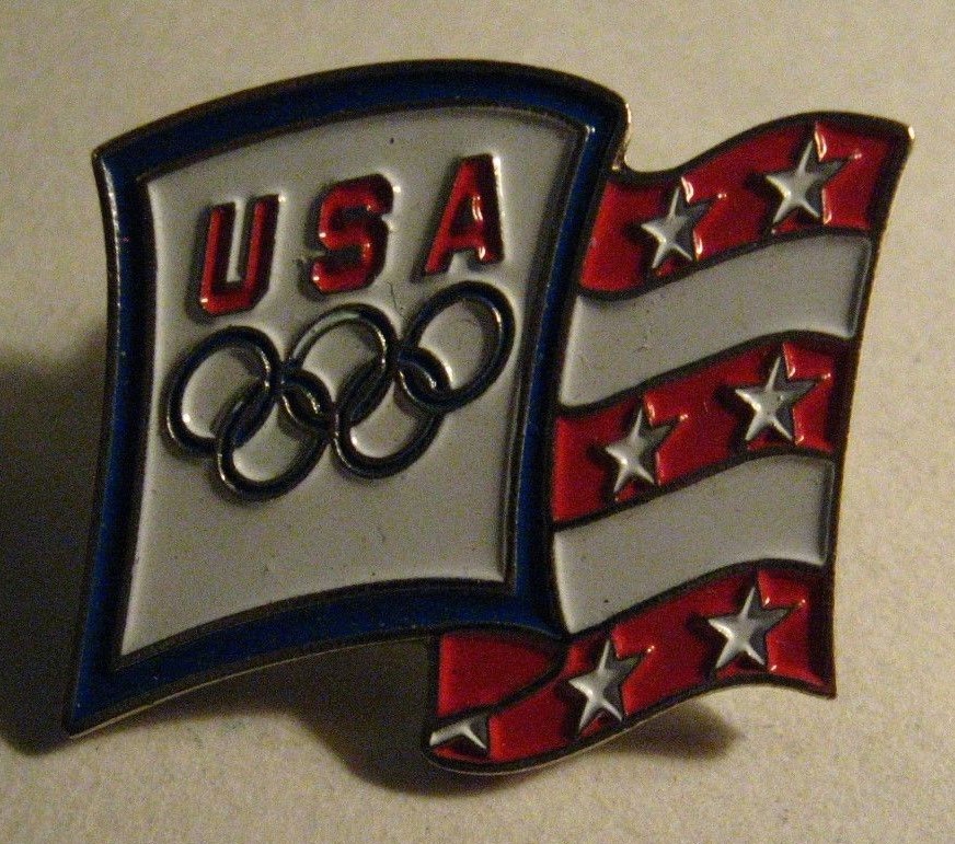 USA Olympics Lapel Pin - American Flag Team Olympic Games Rings ...