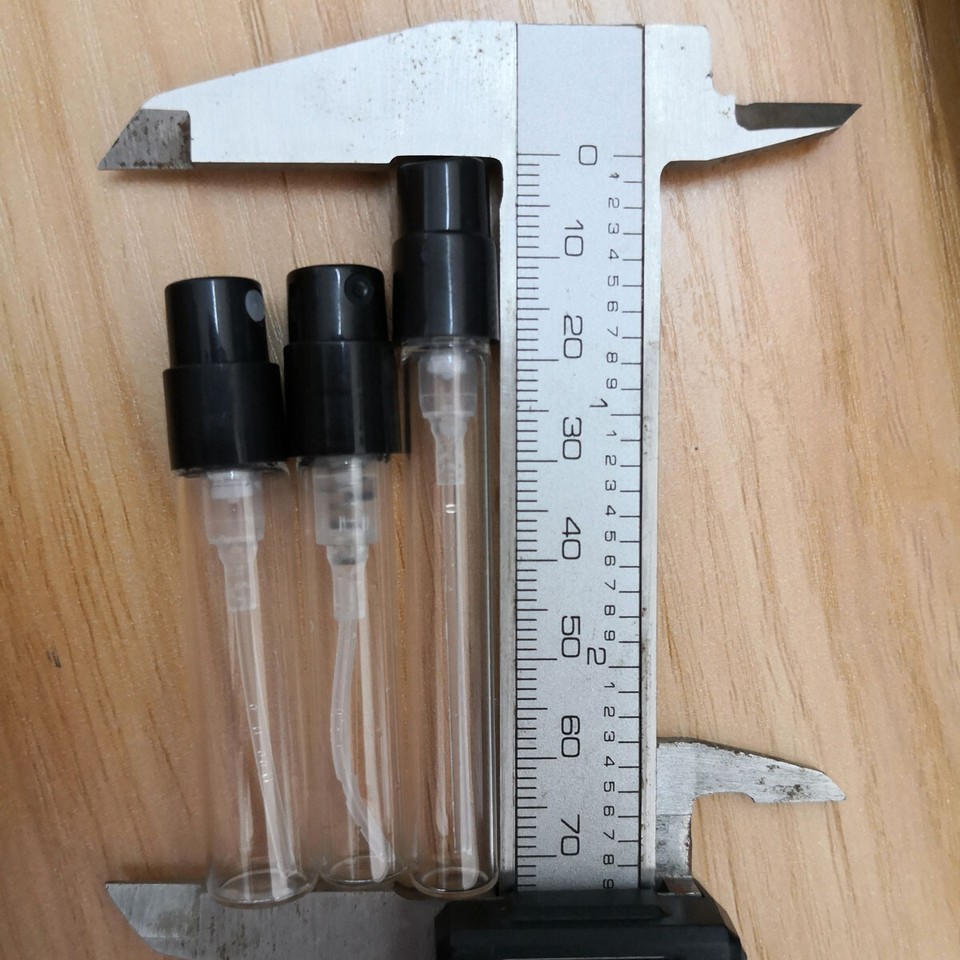 1ml 1.5ml 2.5ml Clear Spray Glass Bottle Vial with snap on pump Sprayer ...