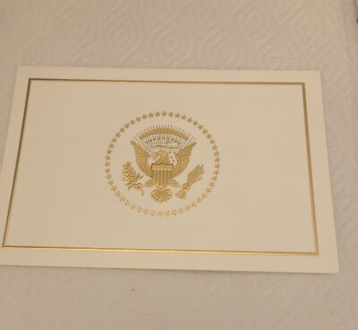 2017 TRUMP WHITE HOUSE CHRISTMAS CARD GOLD EAGLE GOP REPUBLICAN SIGNED ...