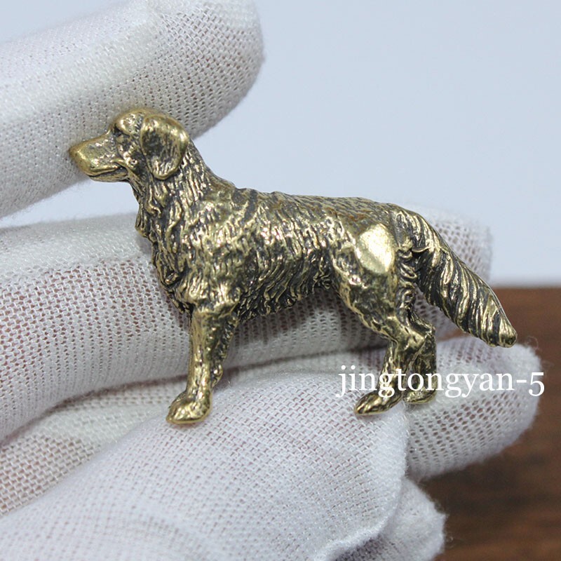 Brass Golden Retriever Figurine Dog Statue Home Decoration Animal ...