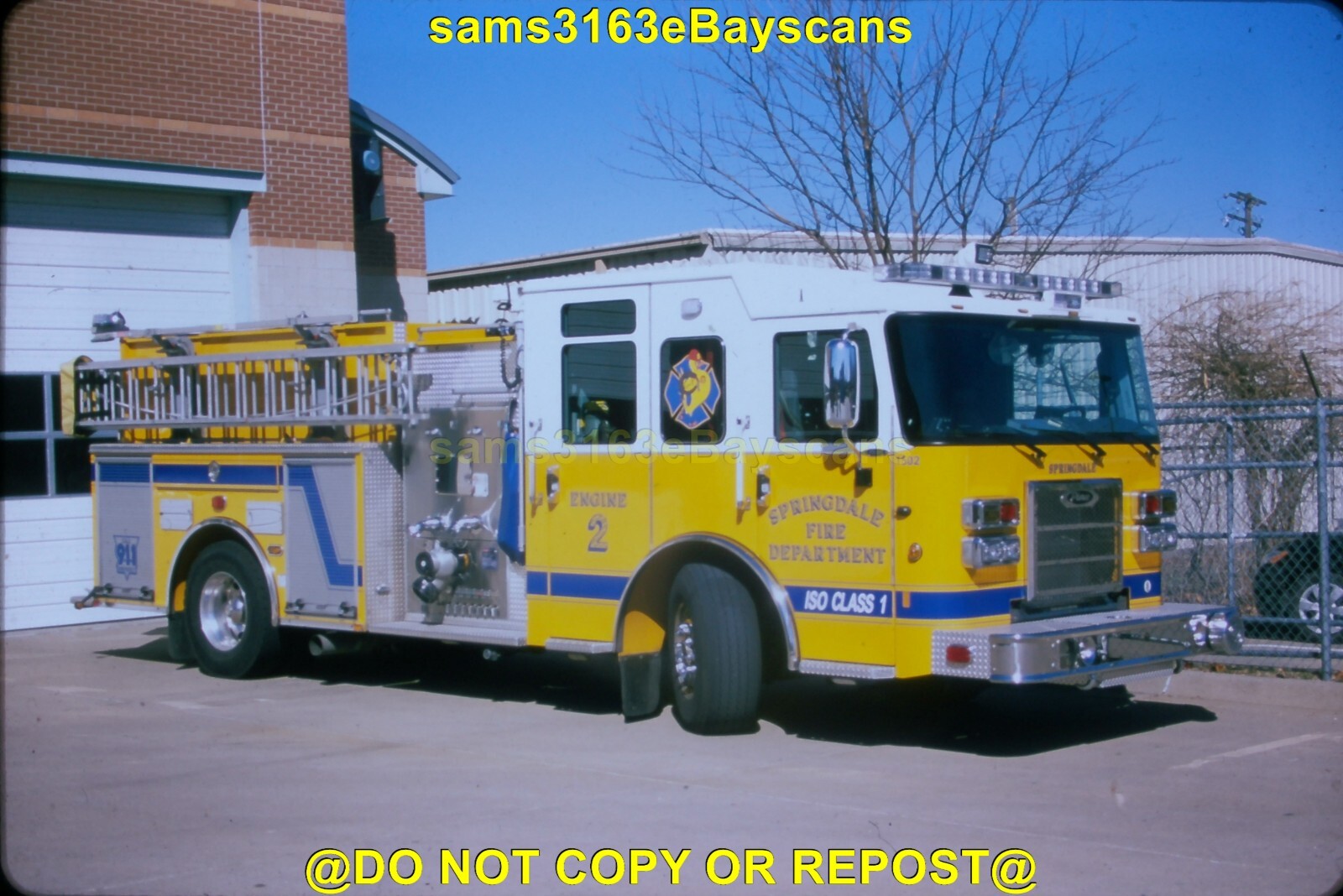 ORIGINAL SLIDE SPRINGDALE FIRE DEPT ENGINE 2 PIERCE SABRE SPRINGDALE ...