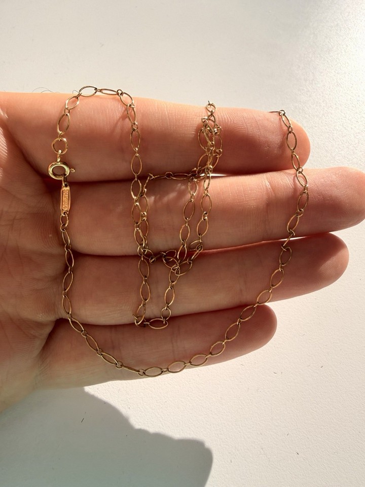 Tiffany & Co. 18k Yellow Gold Oval Link Chain 20” w/ Box and Bag | eBay