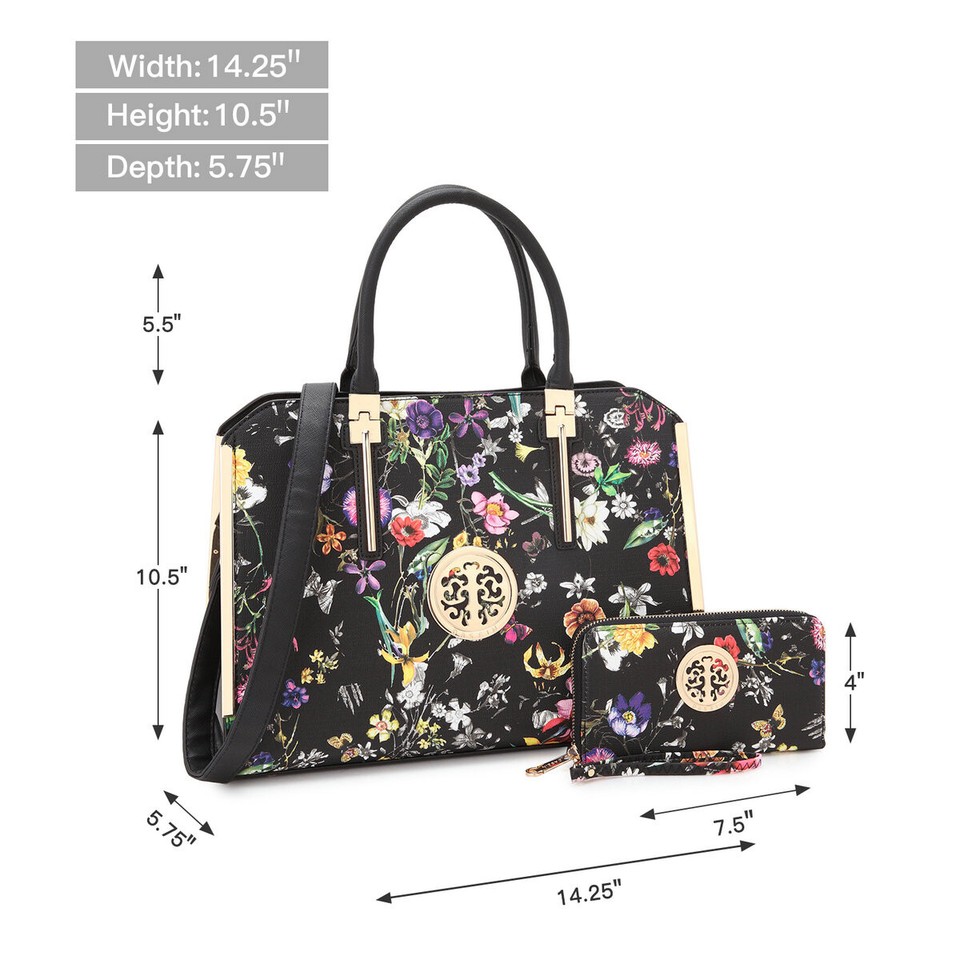 Women Classic Faux Leather Briefcase Medium Travel Handbag Card Holder ...