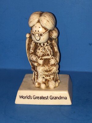 Vintage WORLD’S GREATEST GRANDMA Resin Statue Figure 1976 Russ Berrie ...