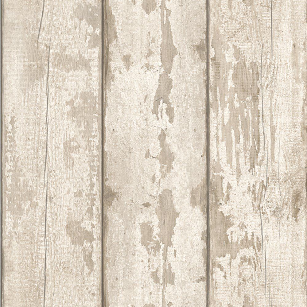 White Rustic Wood Wallpaper