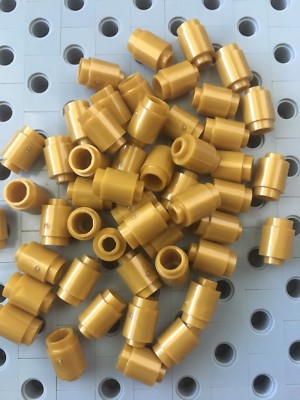 Lego Gold 1x1 Round Barrel Brick Cone Pieces New Lot Of 50 | eBay