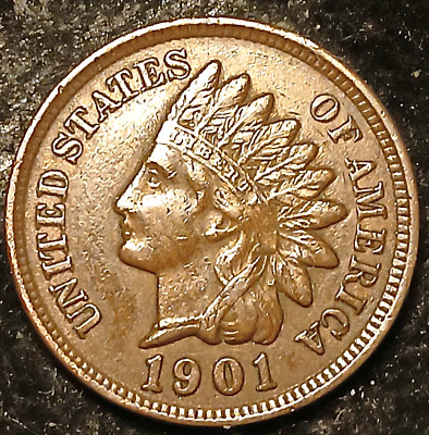 1901 Native American Indian Head Penny RARE FULL LIBERTY BEAUTIFUL ...
