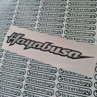 2 X SUZUKI HAYABUSA SILVER WITH BLACK OUTLINE STICKERS DECALS GSX1300R ...
