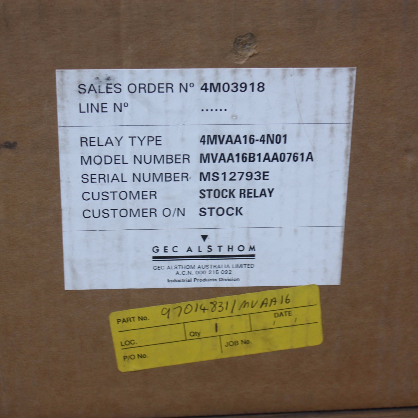 GEC Alsthom Auxiliary relay MVAA16B1AA0761A MVAA 4MVAA16-4N01 | eBay