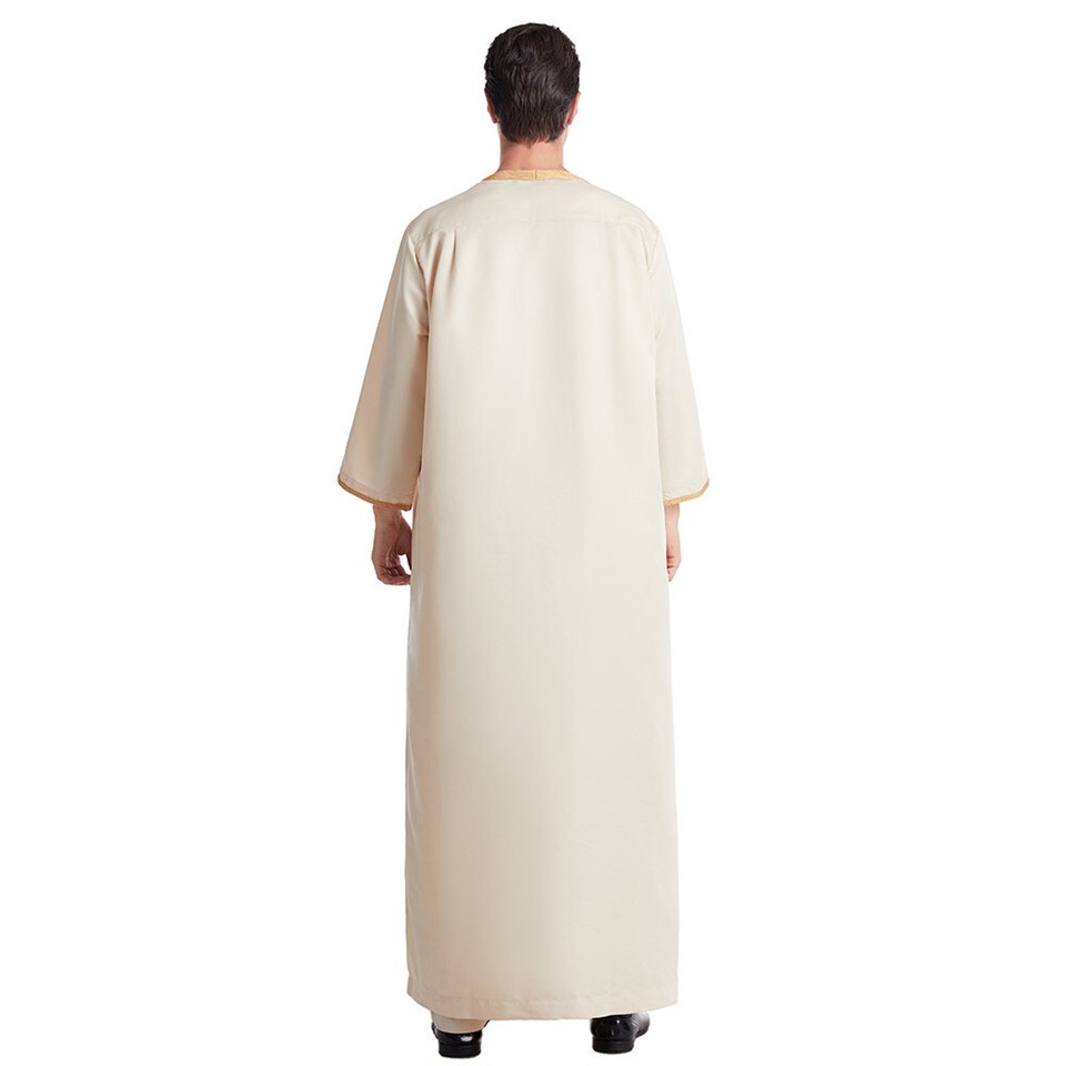 Mens Saudi Arab Muslim Robe Long Thobe Jubba Dishdasha Thawb Thoub ...
