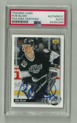 Rob Blake Signed 1992-93 Upper Deck card auto PSA/DNA Kings Avalanche ...