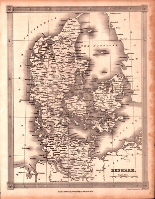 "DENMARK" Antique authentic Europe map 1842 | eBay