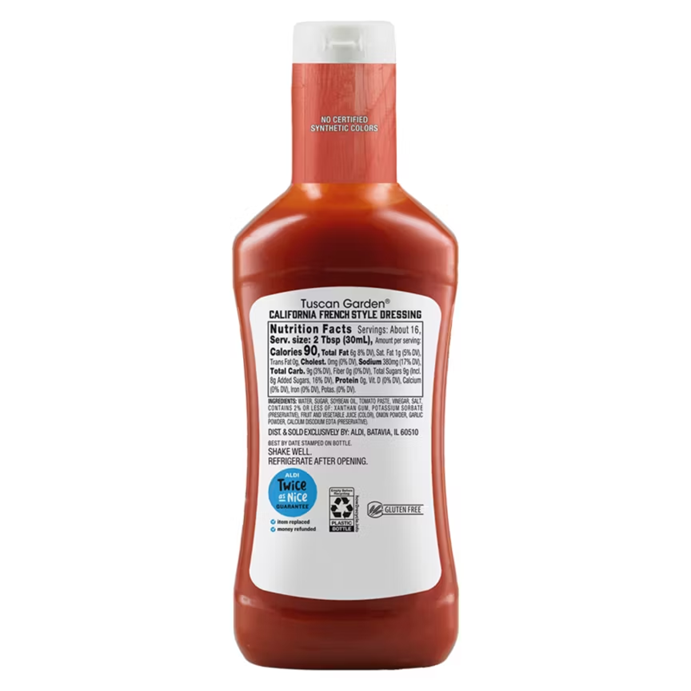 Tuscan Garden California French Style Salad Dressing, 16 oz (2 Bottles ...
