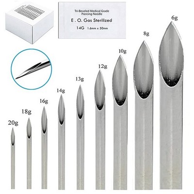 1pc. Tri-Beveled Medical Grade Sterilized Body Piercing Needle | eBay