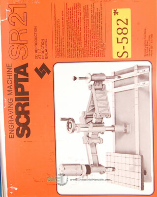 Scripta SR21, Engraving Machine, Operations Manual | eBay