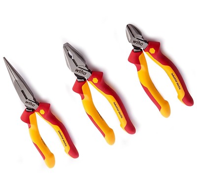 WIHA Heavy Duty VDE 1000v Side Cutter + Combination & Long Nose Plier ...