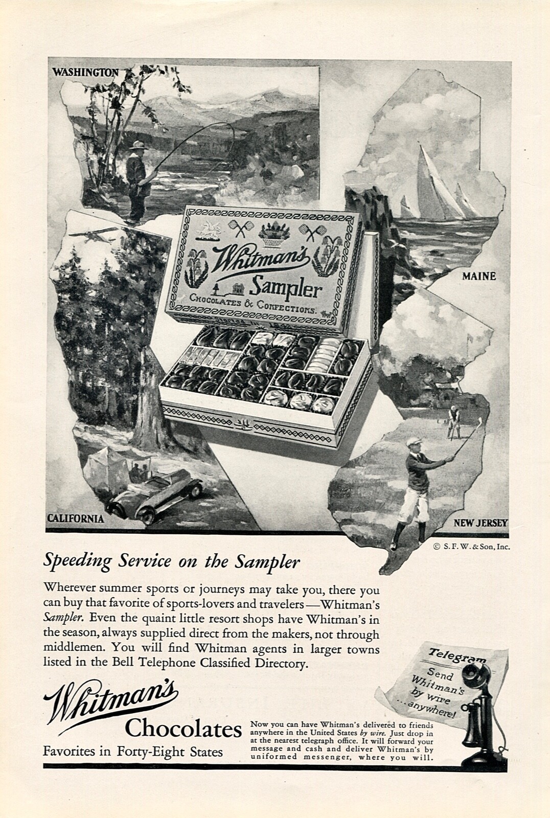 1930 Whitman's Sampler Chocolates ~ VINTAGE PRINT AD | eBay