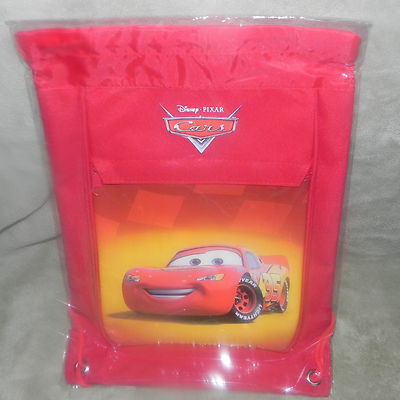 DISNEY PIXAR CARS DRAWSTRING BAG WITH ZIPPERED FRONT POCKET | eBay
