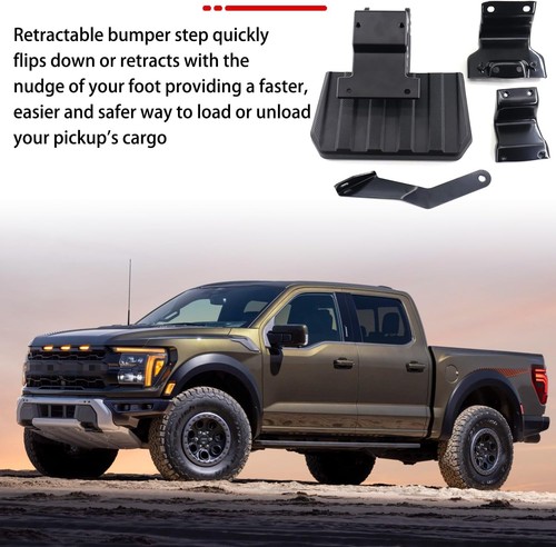 Folding Rear Bed Step Tailgate Retractable Bumper Step for 2024 2025 ...