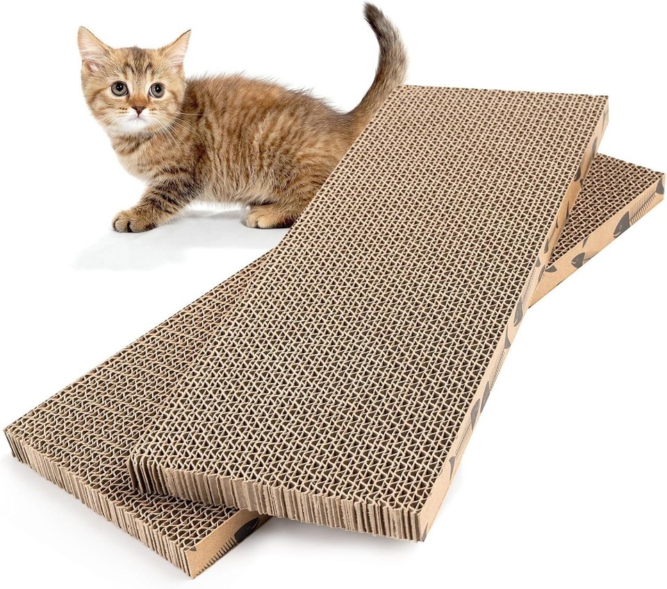 Splicing Cat Scratch Pad for Indoor Cats & Kittens, 2 Pack Cardboard ...