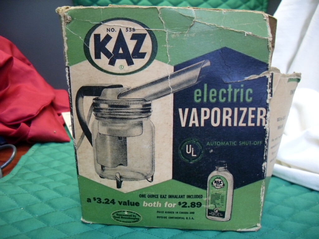 Vintage 1954 Kaz Electric Vaporizer No. 55B Working Original Box #3239 ...