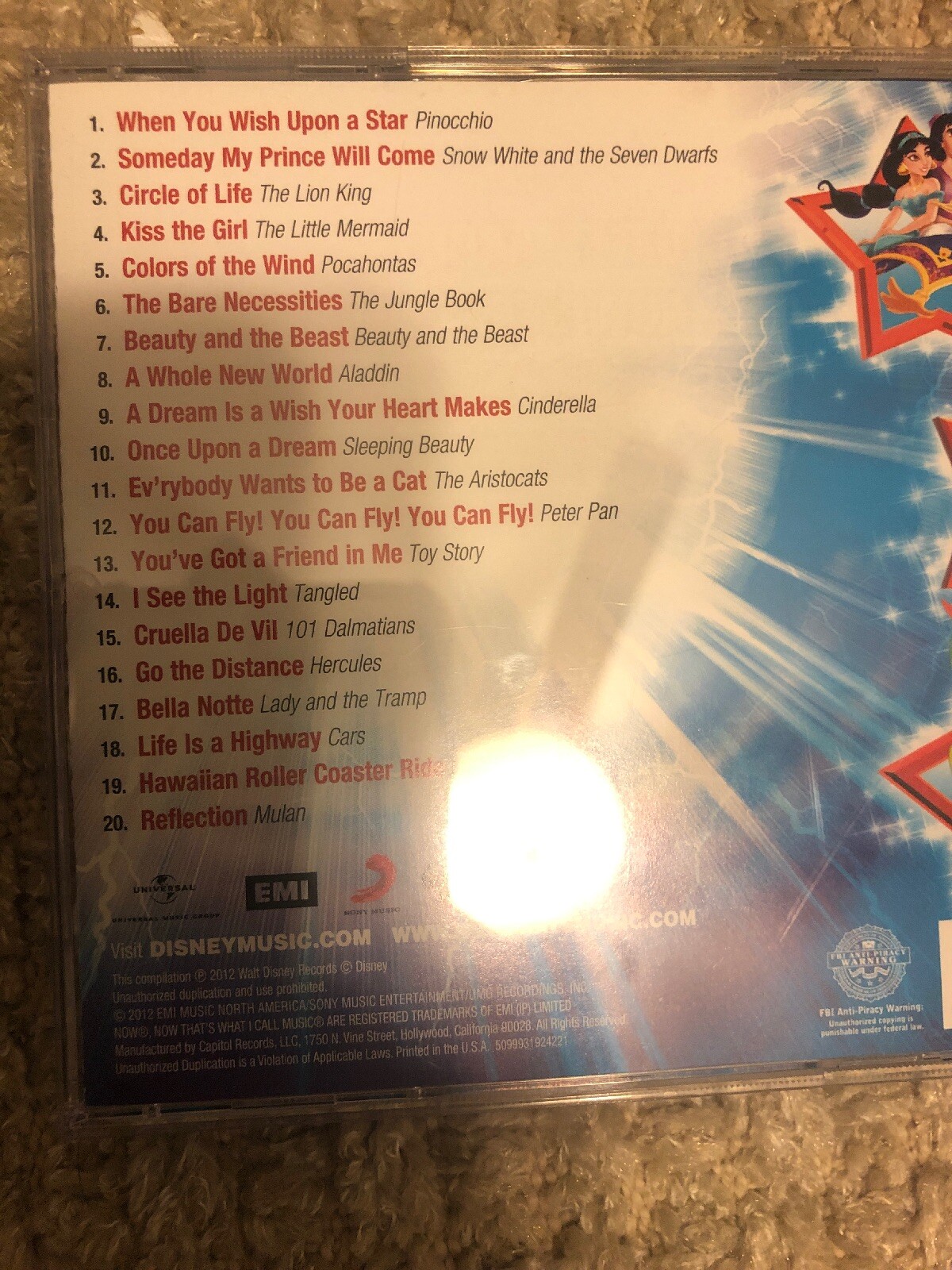 Now That's What I Call Disney Vol. 1 CD Compact Disc 20 Great Hits From ...