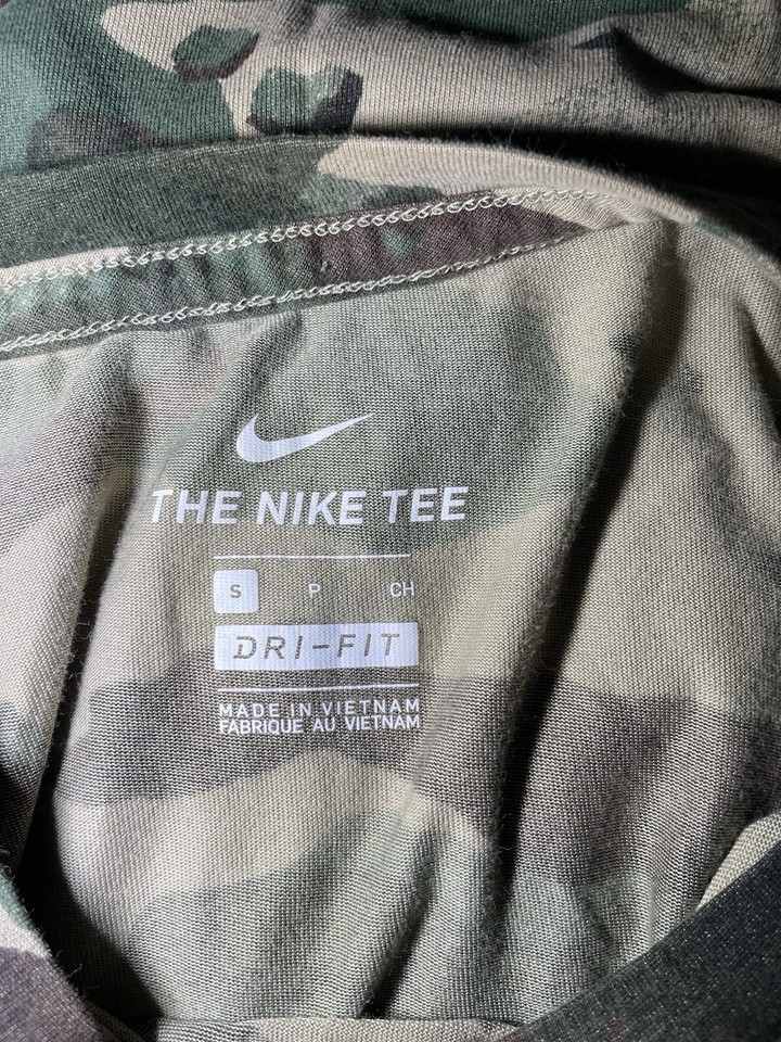 Nike Camo Dri Fit Shirt Mens Green Multicam Air Swoosh Logo Military ...