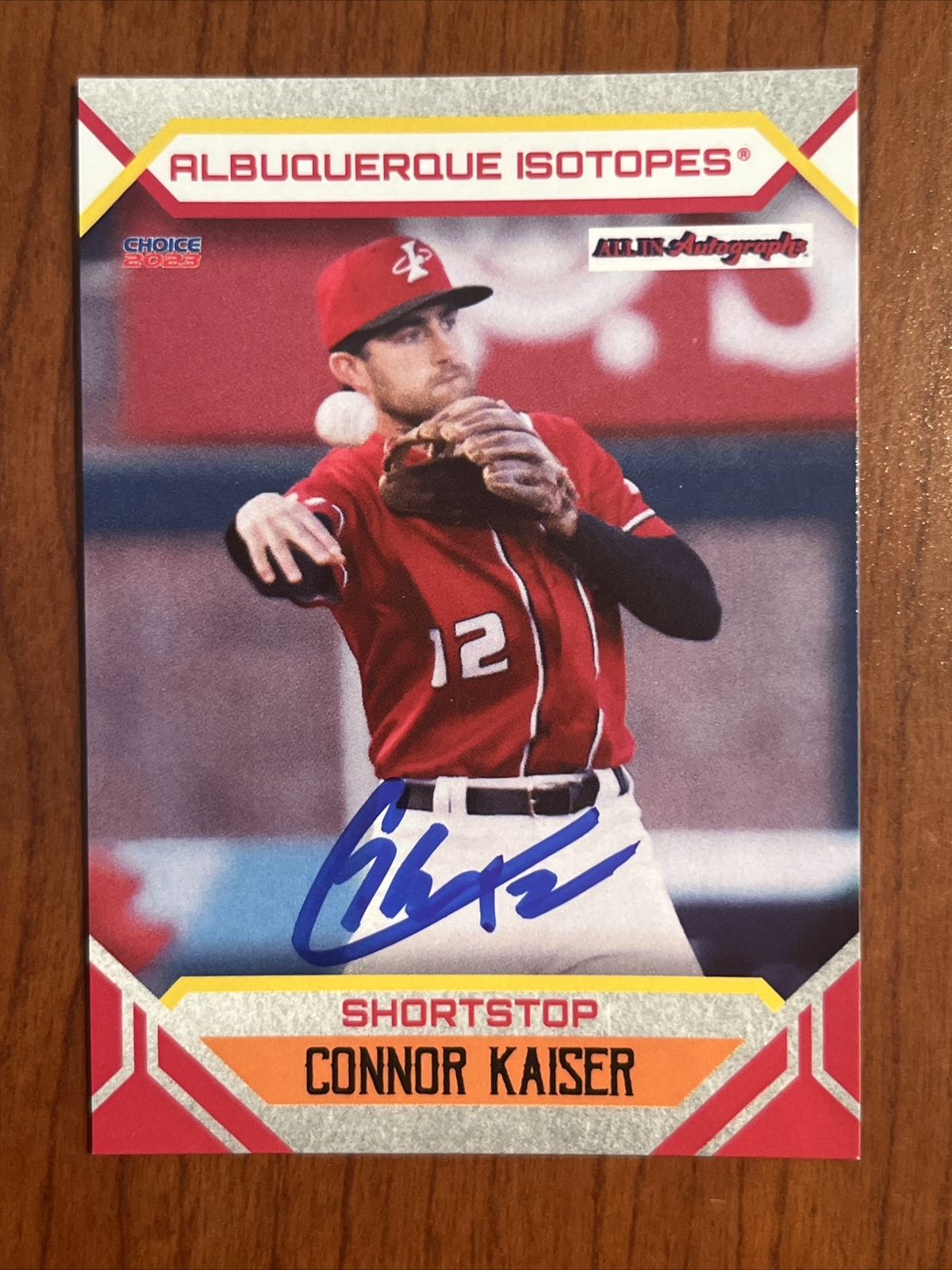CONNOR KAISER Signed 2023 Choice Albuquerque Isotopes Baseball Card ...
