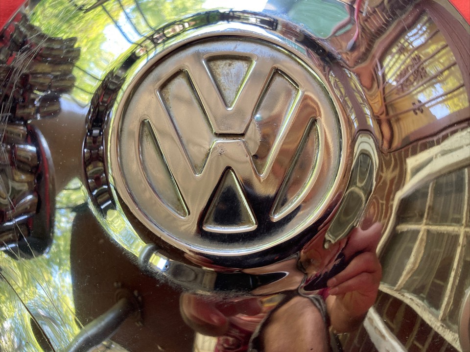 Volkswagen Super Beetle Wheel Dog Dish hubcap Center Cap Chrome 1970 ...