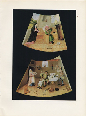 1971 Vintage HIERONYMUS BOSCH "7 DEADLY SINS SLOTH & GLUTTONY" COLOR ...