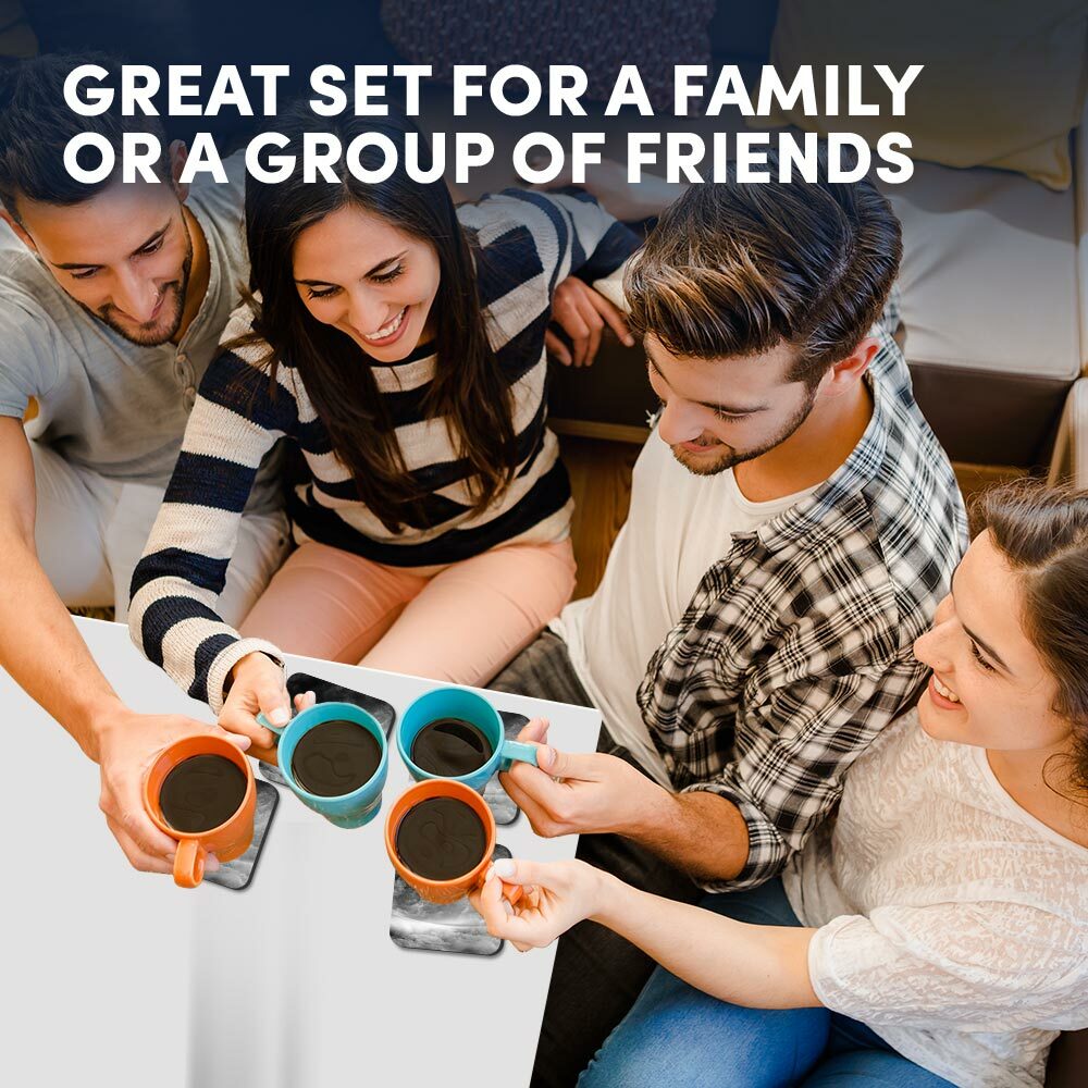 Set of 4 Square Coasters - BW - Rainbow Sky Clouds #38506 | eBay