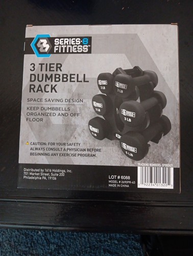 ⭐ 3 Tier Dumbbell Rack by Series 8 Fitness Hex Dumbbell Storage Tree ...