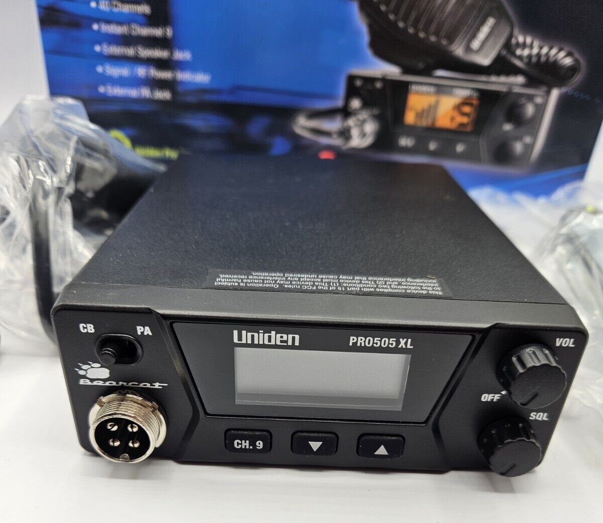 UNIDEN PRO510XL CB Radio & Microphone, Compact, Black - VERY GOOD ...