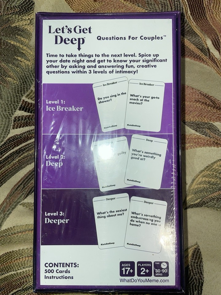 Let's Get Deep Adult Party Game for Couples by What Do You Meme? Sealed ...