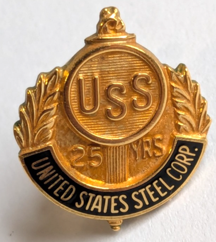 USS United States Steel 10K Gold 25 Year Award Lapel Pin | eBay