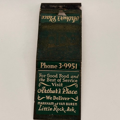 Arthur's Place Markham at Van Buren Little Rock AR Vintage Matchbook ...