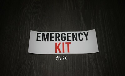 Emergency Kit SOS Bumper Sticker Decal Cross Red Blue Medical Help SOS ...