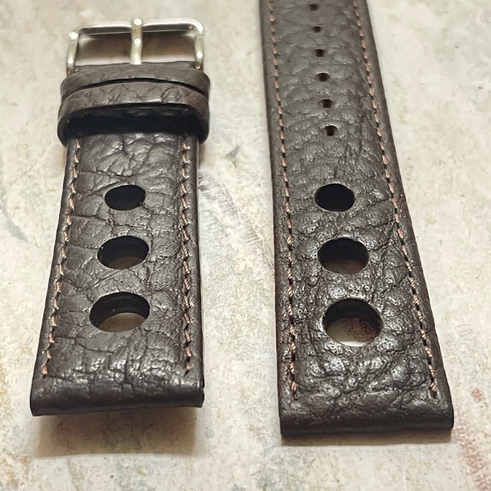 Thick great texture 22mm Real Leather racing watch band for vintage ...