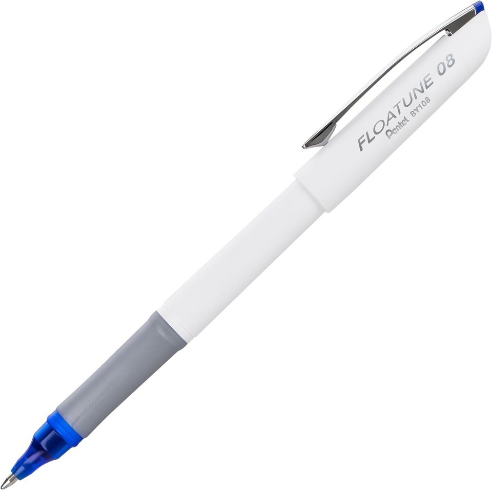Pentel Floatune Skip Free Rollerball, 0.8mm Med point, Blue Ink, Pack ...
