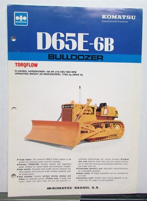 1982 Komatsu D65E-6B Bull Dozer Specifications Construction Sales ...